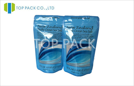 16 Oz Eco Friendly Flat Bottom Flexible Packaging Pouches For Salt
