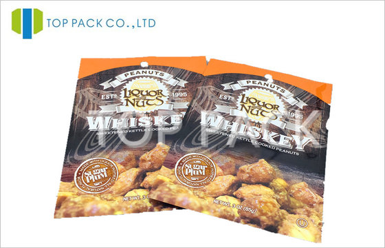 Heat Sealed Aluminum Foil Bags , Custom Printed Resealable Pouches For Peanuts Nuts