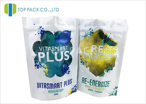 Reusable Zipper Full Color Foil Stand Up Pouches Fruit Packaging , Glossy