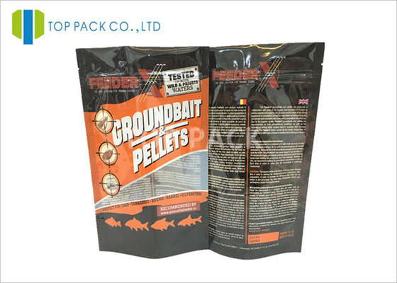 32Oz heat seal PET / PE Plastic Printed Stand Up Pouches Clear Front Zipper Top