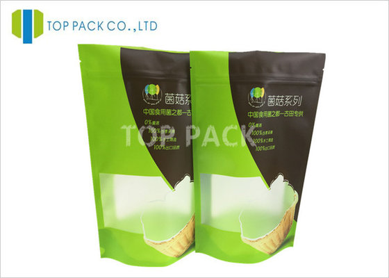 SGS Food Grade Zipper Stand Up Food Pouch Clear Window Matte Finished