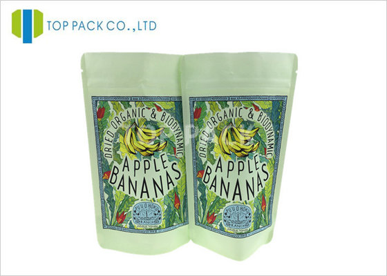 Sgs White Kraft Paper Stand Up Pouch Zip Lock , Dried Fruit resealable pouches Bags