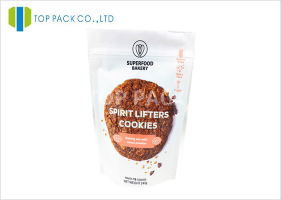 Foil Laminated Cookies Zipper Stand Up Pouch Packaging Matte And Glossy Finished