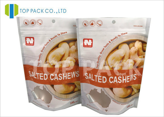 FDA Certificates Food Packaging Bags , stand up pouch bags Top Zip Lock Matte Window