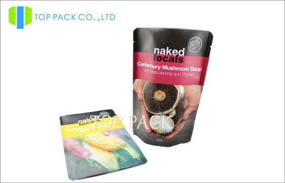 500g Matte Printed Stand Up Food Pouches , Soup Nylon Zipper Pouch Packaging