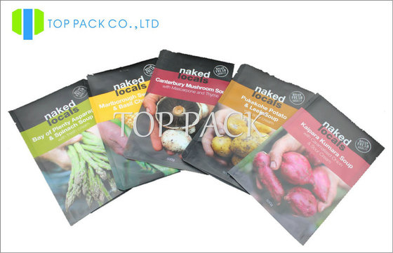 500g Matte Printed Stand Up Food Pouches , Soup Nylon Zipper Pouch Packaging