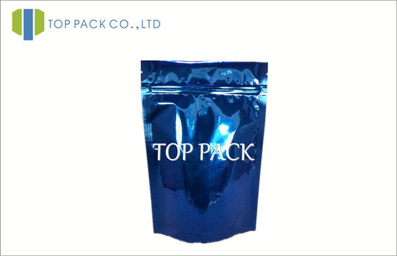 Customized Plain Stand Up Pouches , Aluminum Foil Bag With Tear Notch