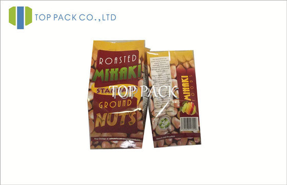 Plastic Side Gusseted Bags For Nuts Packaging , Moisture Proof Reclosable Gusset Pouch