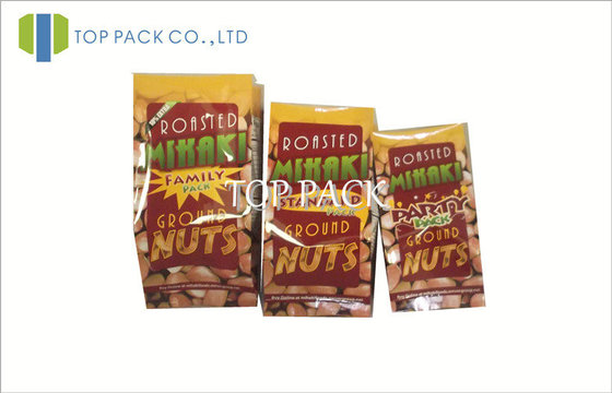 Plastic Side Gusseted Bags For Nuts Packaging , Moisture Proof Reclosable Gusset Pouch