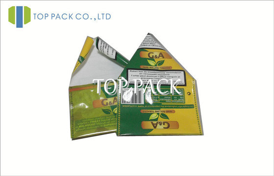 Yellow Custom Herbal Incense Bags , Hand Roll Plastic Tobacco Pouch With Ziplock
