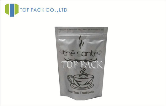 Resealable Foil Stand Up Pouches With Zipper For Tea Packaging Customized