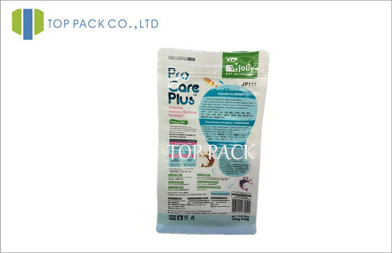 Custom Stand Up Pouch Packaging For Pet Food , White Blue Eco-Friendly