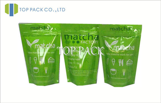Green Printed Foil Stand Up Pouches