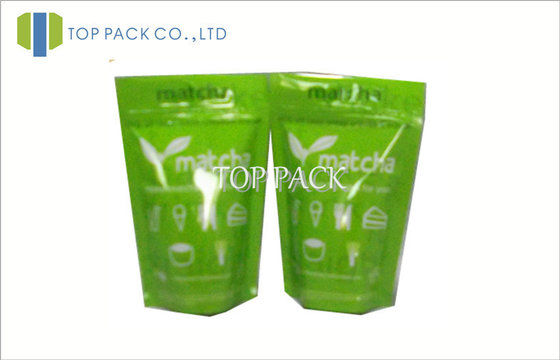 Green Printed Foil Stand Up Pouches