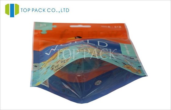 Custom Stand Up Pouch With Ziplock For Plastic Toy , Colored Zip Lock Bags