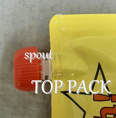 Plastic Spouted Pouches Packaging , Liquid Pouch Packaging Yellow / Red