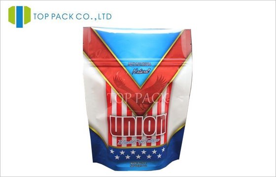 Bottom Gusset Stand Up Pouches With Zipper , 6oz Plastic Tobacco Pouches