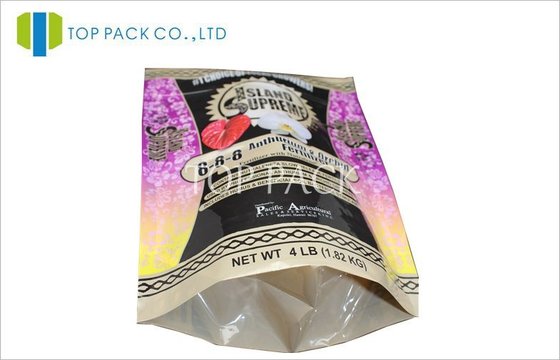 Plastic Stand Up Pouches Packaging For Fertilizer 4 lb , PET / PE 2 Layer