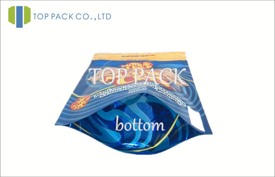 Ziplock Printed Laminated Bags For Nuts Packaging Blue Yellow Promotion