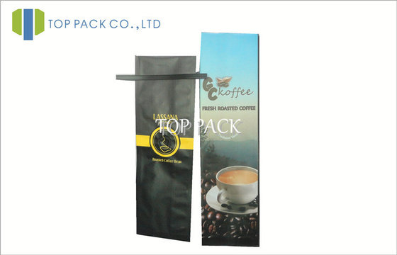 Coffee Side Gusset Pouch With Tin Tie And Valve , Gusseted Reclosable Bags Colorful