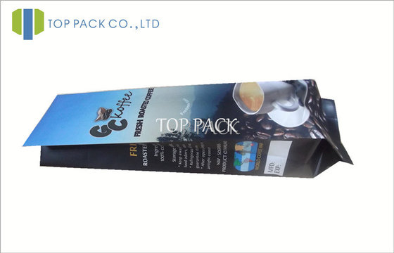 Coffee Side Gusset Pouch With Tin Tie And Valve , Gusseted Reclosable Bags Colorful