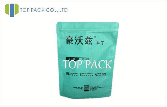 Small Plastic Zipper Pouch With Window For Socks Packaging MOPP VMPET PE