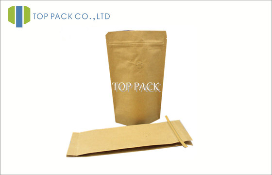 Sugar / Nuts Side Gusset Pouch Kraft Paper Stand Up Pouch With Side Gusset
