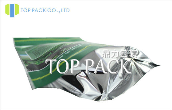 Green stand up pouch bags With Ziplock , Tea Pouches For Loose Tea