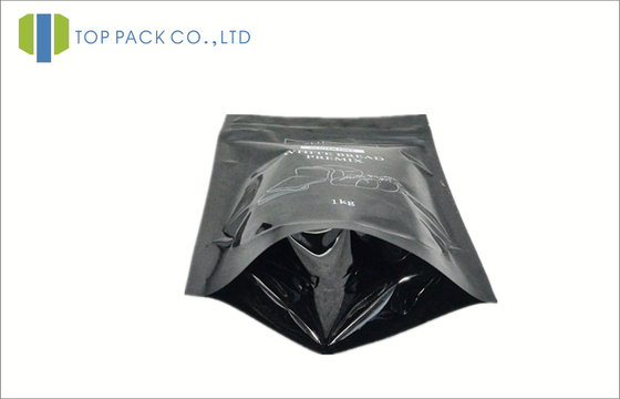 Black Printed Laminated Bags For Bread Packaging , Stand Up Zipper Pouch