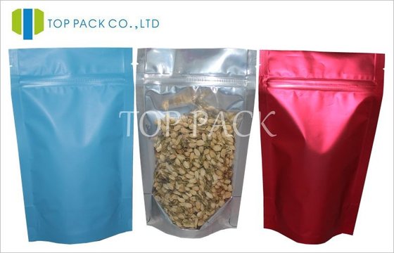Tea Laminated Plain Stand Up Pouches With Zipper , Transparent Aluminum Foil Bag
