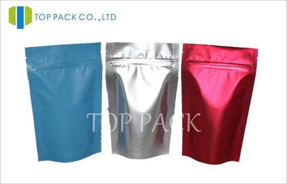 Tea Laminated Plain Stand Up Pouches With Zipper , Transparent Aluminum Foil Bag