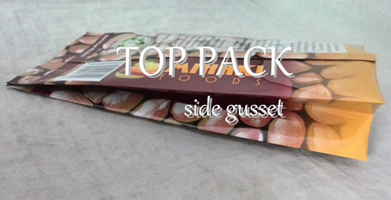 Custom Aluminum Foil Pouches , Nuts Aluminium Foil Packaging With Side Gusset
