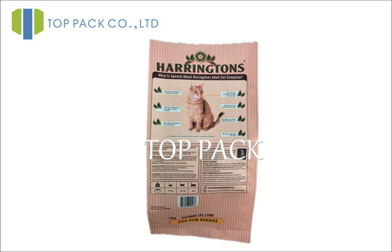 Side Gusset Printed Laminated Pouches For Pets Cat Food 2kg , PET / PE Plastic