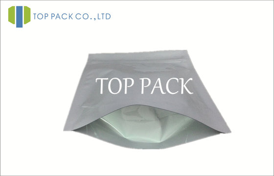 Plain White Ziplock Stand Up Pouches , 16oz Aluminum Foil Bags With Zipper