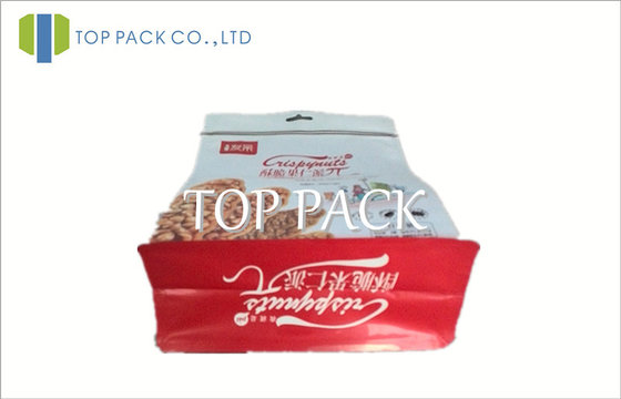 Zipper Aluminum Foil Pouches With 8 Side Sealed , Red And White Customized