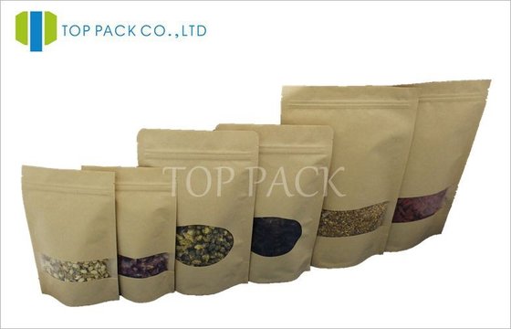 Kraft Paper Stand Up Pouch With Window