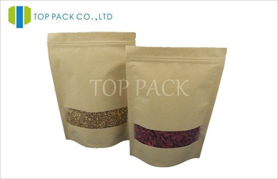 Kraft Paper Stand Up Pouch With Window