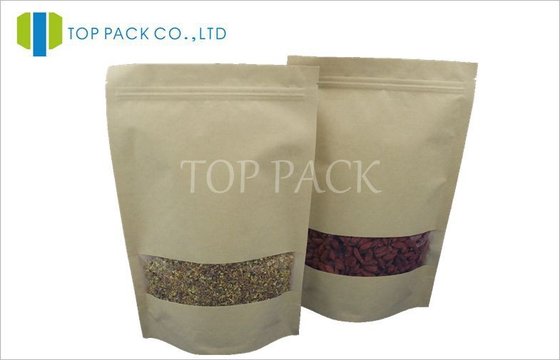 Kraft Paper Stand Up Pouch With Window