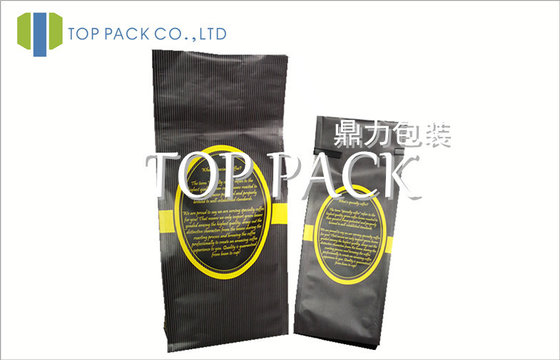 Matt Quad Seal Printed Coffee Bags With Tin tie , Multilayer Laminated