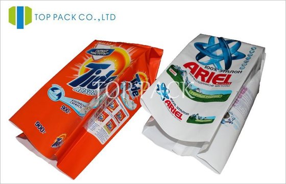 PET / PE Printed Side Gusset Bags For Washing Powder And Laundry Detergent , 900gr