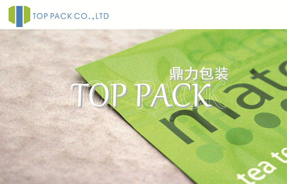 Green Tea Printed Stand Up Pouch Bag With Zip Lock 150g Printed Food Packaging