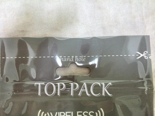Three Side Seal Printed Laminated Pouches With Hang Hole Printed Food Bags
