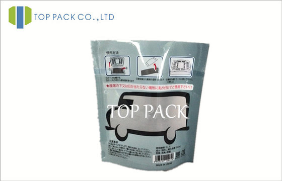 Custom Printed Stand Up Plastic Pouches With Window , Grey PET / PE