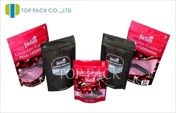 Custom Laminated Plastic Stand Up Pouches , Moisture Proof Chocolate Pouch