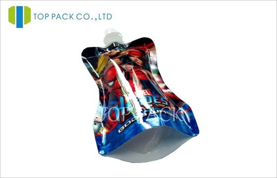 Aluminum Foil Stand Up Pouch With Spout , Printed Shampoo Doypack Packaging