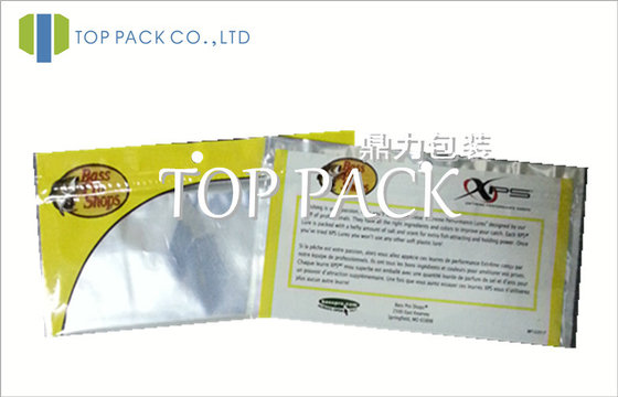 Yellow Clear Fishing Lure Zip Pouch Packaging With Foil Lined