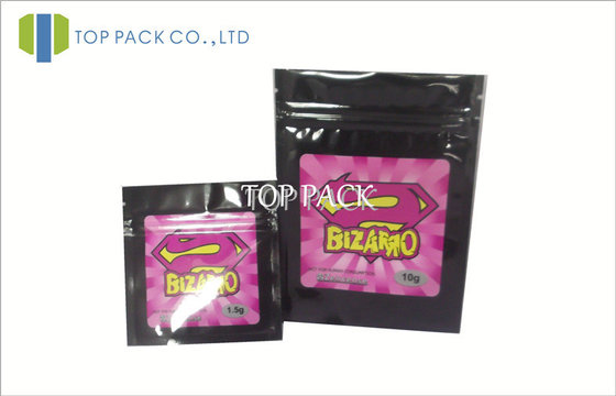 Customized Foil Herbal Incense Bags With Zipper , Gravure Printing