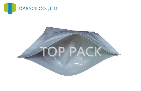 White Aluminum Foil Stand Up Pouch Resealable For Tea With Zipper