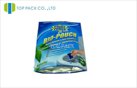 Blue Aluminum Ziplock Stand Up Pouches Environmental With Gravure Printing