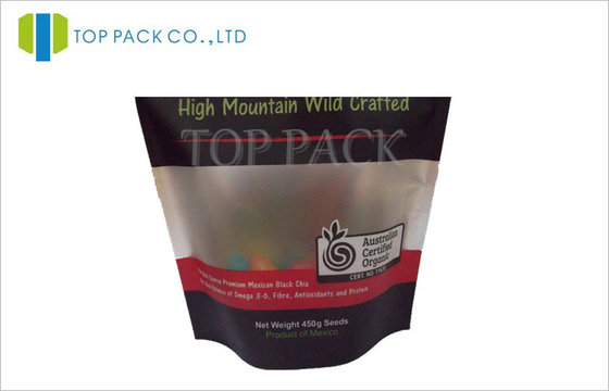 Eco-friendly Stand Up Zip Pouches Plastic Matte Finished With Window
